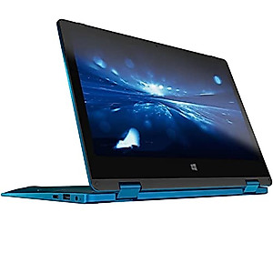 Hugo Tech Mart 11.6" HD Touchscreen 2-in-1 Convertible Laptop, Intel Celeron Processor Up to 2.8Ghz, 4GB RAM, 64GB SSD, Mini-HDMI, Webcam, Super-Fast WiFi Up to 1300 Mbps, Windows 11, Blue (Renewed)