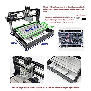 RATTMMOTOR CNC 3018 PRO CNC Wood Router Machine Kit GRBL Control 3 Axis DIY Mini CNC Engraver Milling Machine+GRBL Offline Controller+775 Spindle Motor ER11 for Carving Acrylic PVC PCB Plastic Wood
