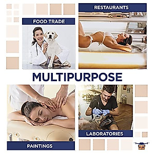 EZGOODZ Disposable Lab Coats for Adults Medium, Blue SMS Waterproof Disposable Clothing 10 Pack, Breathable and Light Lab Coats Disposable 40 GSM with Knit Wrists, Collar, Front Snaps, 3 Pockets