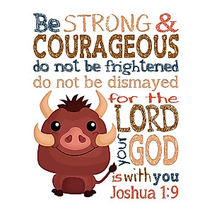 Lion King Christian Nursery Decor Set of 4 Unframed Prints Mufasa, Pumba, Simba and Timon with Bible Verses