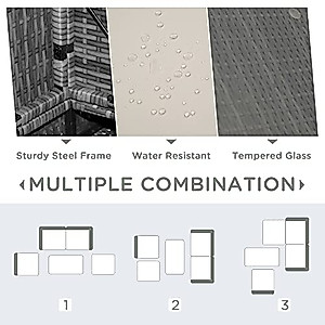 SUNVIVI OUTDOOR 5 Piece Patio Furniture, All-Weather Grey Wicker Sectional Couch with Cream White Washable Cushions