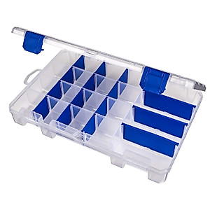 Flambeau Outdoors 4004 Fishing Tackle Box - Includes 15 Dividers, 20 Compartments, Clear Tackle Box Fishing Lure Organizer, Tuff Tainer Tackle Box with Zerust Anti-Rust Dividers