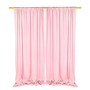 SHERWAY 2 Panels 4.8 Feet x 10 Feet Pink Photography Backdrop Drapes, Thick Polyester Window Curtain for Wedding Party Ceremony Stage Décor