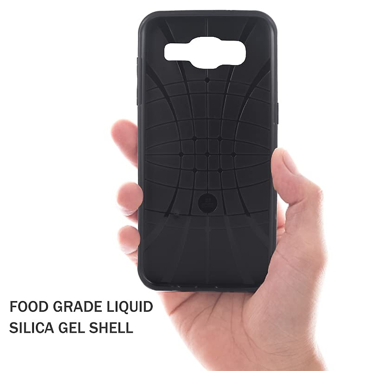 ELISORLI Compatible with Samsung Galaxy J1 2016/Amp 2/Express 3/Luna Case Rugged Thin Slim Cell Accessories Anti-Slip Fit Rubber TPU Mobile Phone Soft Cover for Glaxay Amp2 SM-J120A Women Men Blue