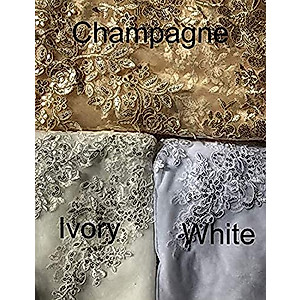 FAIOKAVER Wedding Veils Cathedral Long Floral Sequins Lace 5 Meters 1 Tier with Comb