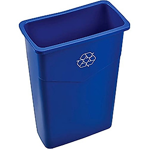 Global Industrial 23 Gallon Slim Recycling Container, Blue
