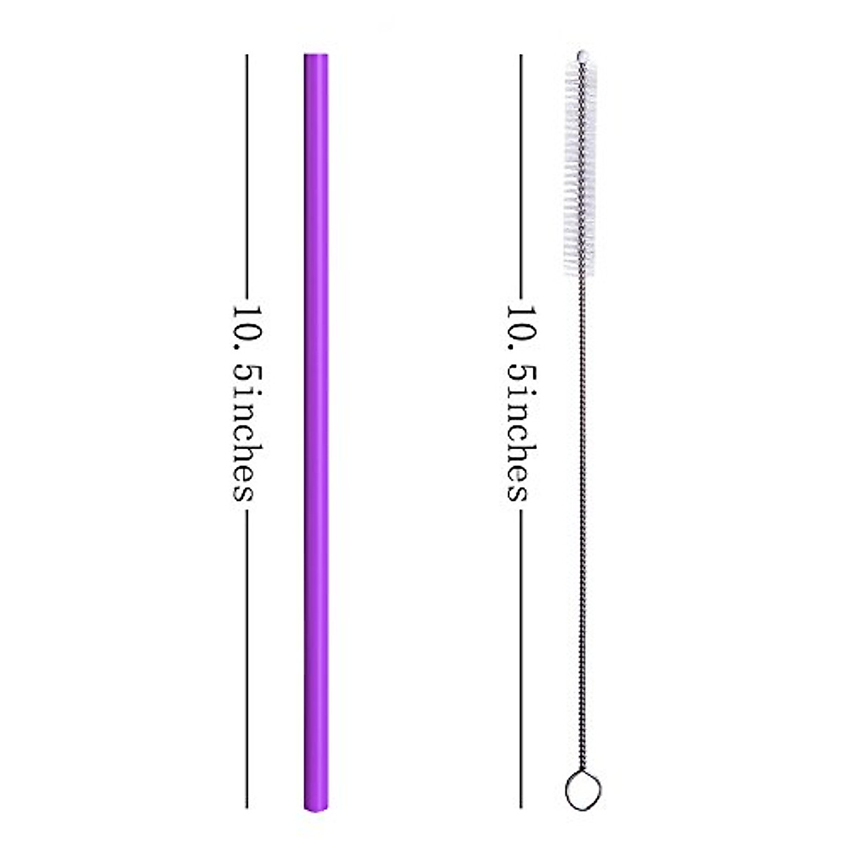 ALINK Reusable Silicone Straws, 10.5” Long Skinny Tumbler Replacement Straws for 20 oz 30 oz Yeti/Rtic/Tervis/Ninja/Ozark Trail/Aladdin/Mason Jar, Set of 6 with Cleaning Brush