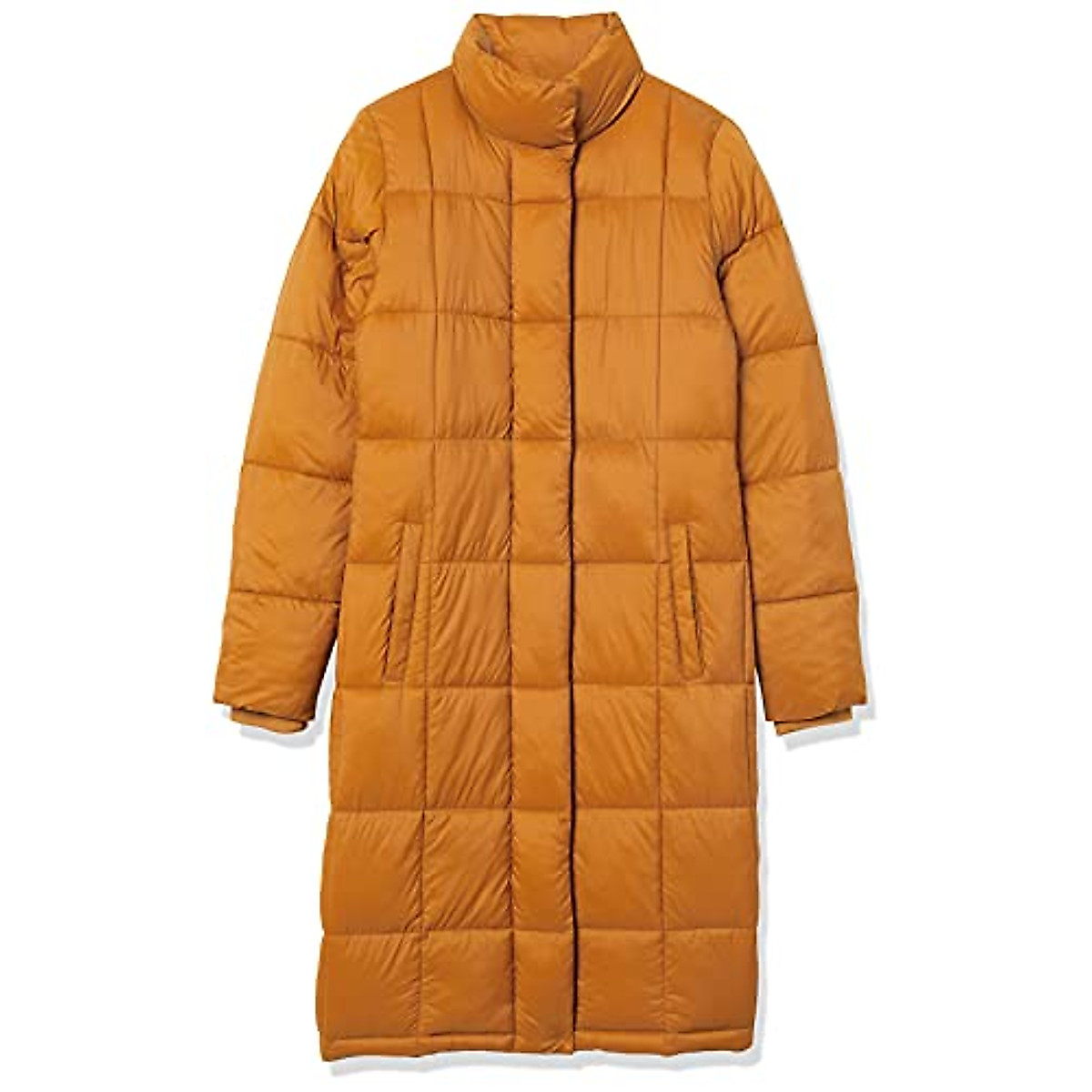 Amazon Essentials Women's Lightweight Quilted Long Puffer Winter Coat, Tan, X-Large