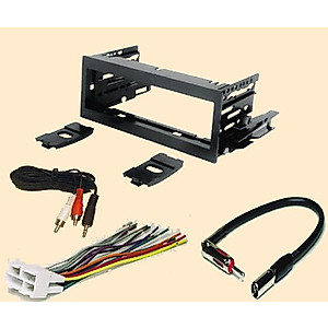 GMC Suburban (95 96 97 98 99), Safari (1996 1997 1998 1999 2000 2001 2002 2003 2004 2005), Savana (96-2000), Sierra (1999-2002), Yukon (1995 - 2002) - Stereo wiring Harness, Dash Install Kit Faceplate, with FM Antenna Adaptor (Combo Complete Aftermarket S