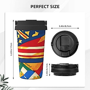 WANGZHAO Native Hawaiian Flags Print Double Wall Stainless Steel Vacuum Insulated Tumbler Cup Home Thermal Cup