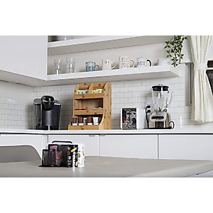 Mind Reader Coffee Condiment Station, Countertop Organizer, Coffee Bar, Rayon from Bamboo, 11.25" L x 9" W x 15.75" H, Brown