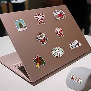 Guer Christmas Stickers 103PCS Santa Snowflake Merry Christmas Decorations for Teens Cute Decals for Scrapbooking Envelope Snowboard Water Bottle Laptop Gloves