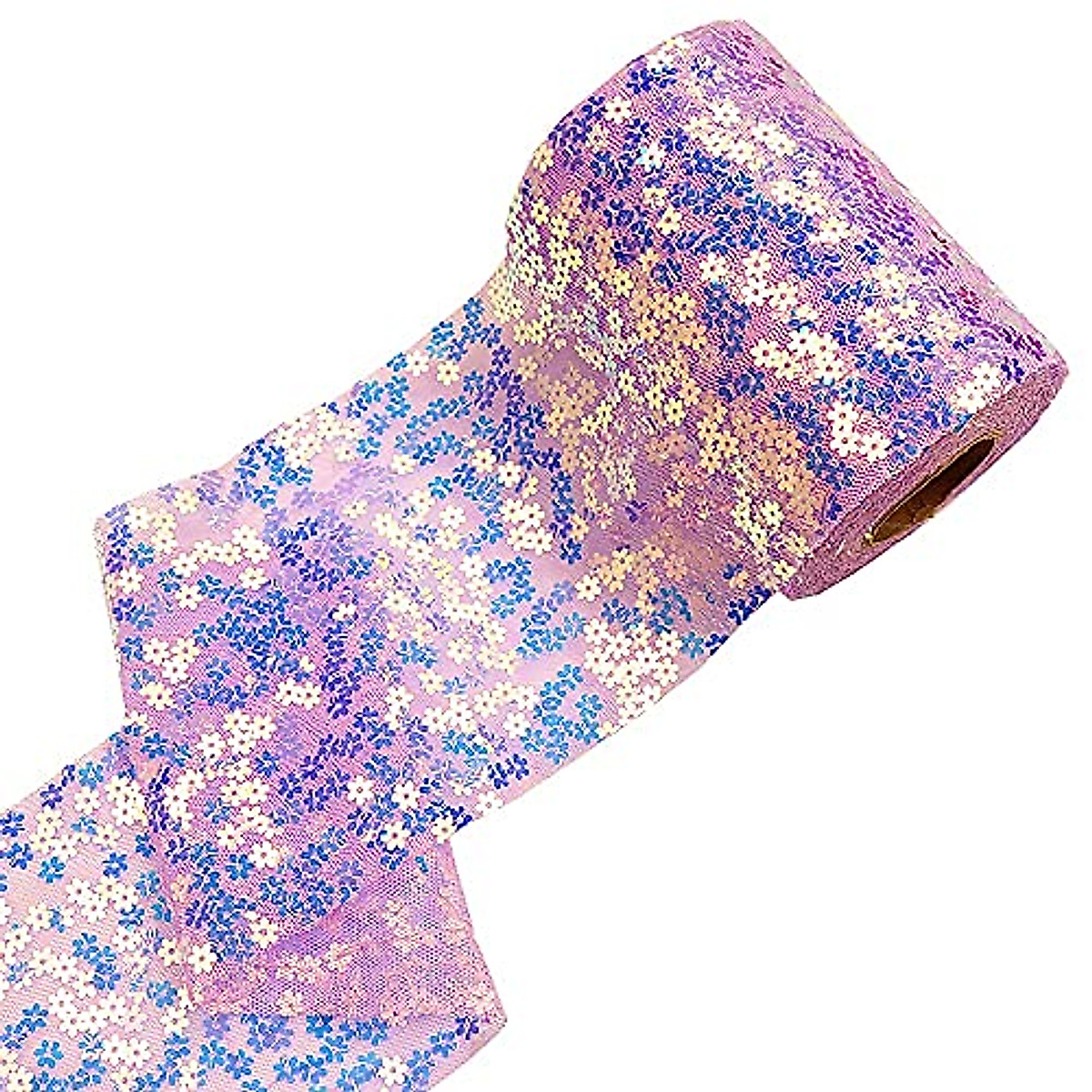 Yuanchuan Laser Glitter Tulle Rolls 4.7 inch x 10 Yards (30 feet) Purple Tulle Rolls Spool Fabric Tutu for DIY Skirts Wedding Gift Wrap Sewing Crafting Bow Bridal Decorations Birthday Party(Purple)