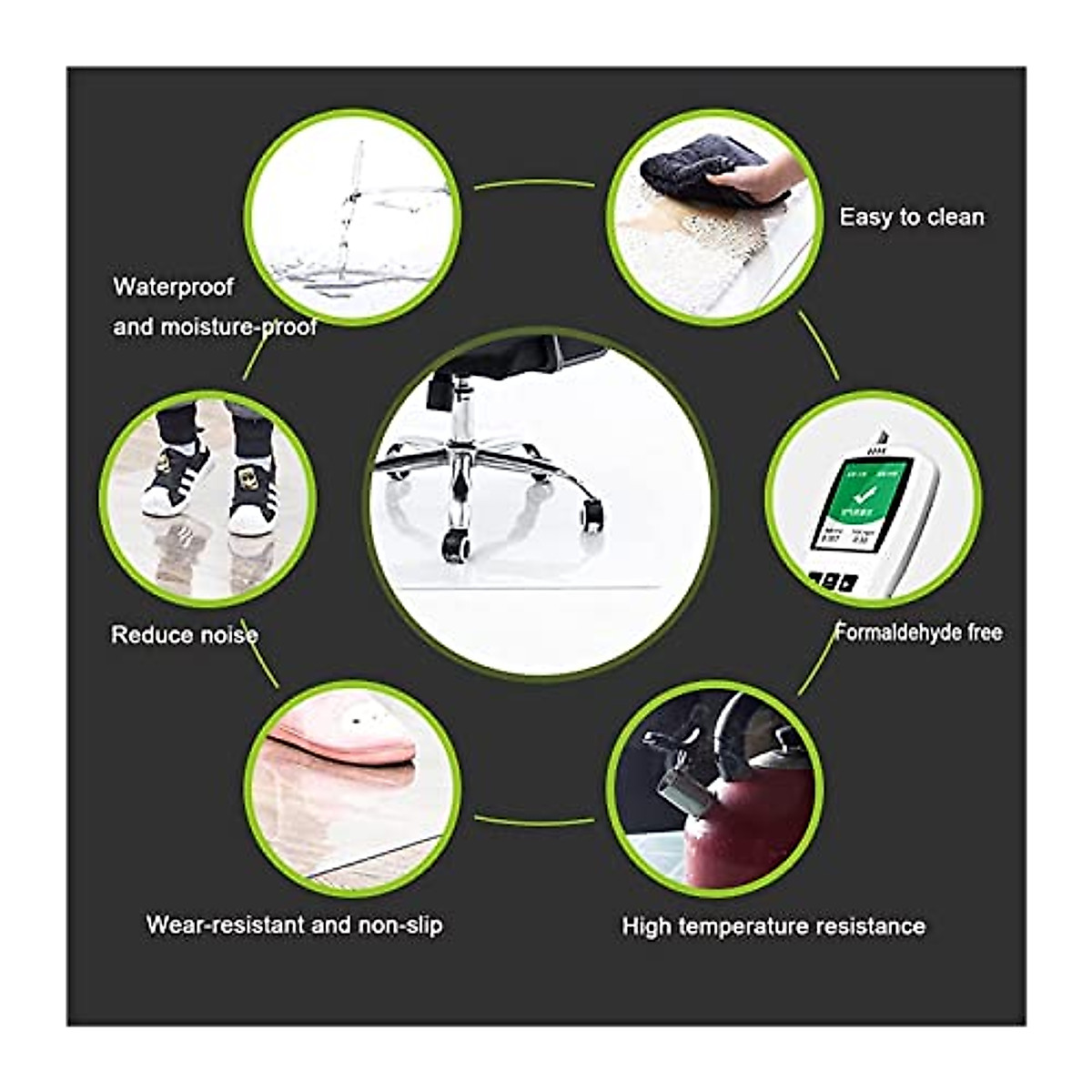 Clear PVC Desk Chair Mat 2mm Rectangle Plastic Vinyl Floor Carpet for Kitchen for Hard Floor, Transparent Nonslip Wear Resistant Desk Mat for Office Hallway Kitchen,30/40/50/60/70cm Wide for Office &