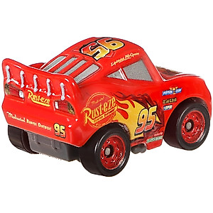 Disney Pixar Cars Mini Racers Pack of 3, [Cotter Pin Series] Hot Rod Smokey, River Scott, and Lightning McQueen