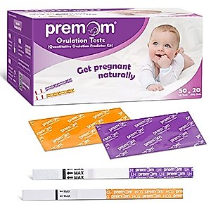 Premom Ovulation & Pregnancy Test Kit: 50 Quantitative Ovulation Strips & 20 Early Pregnancy Detction Tests Combo - Accurate Fertility Tracker OPK with Free APP, 50LH+20HCG PM2-S+PM1-S:50+20