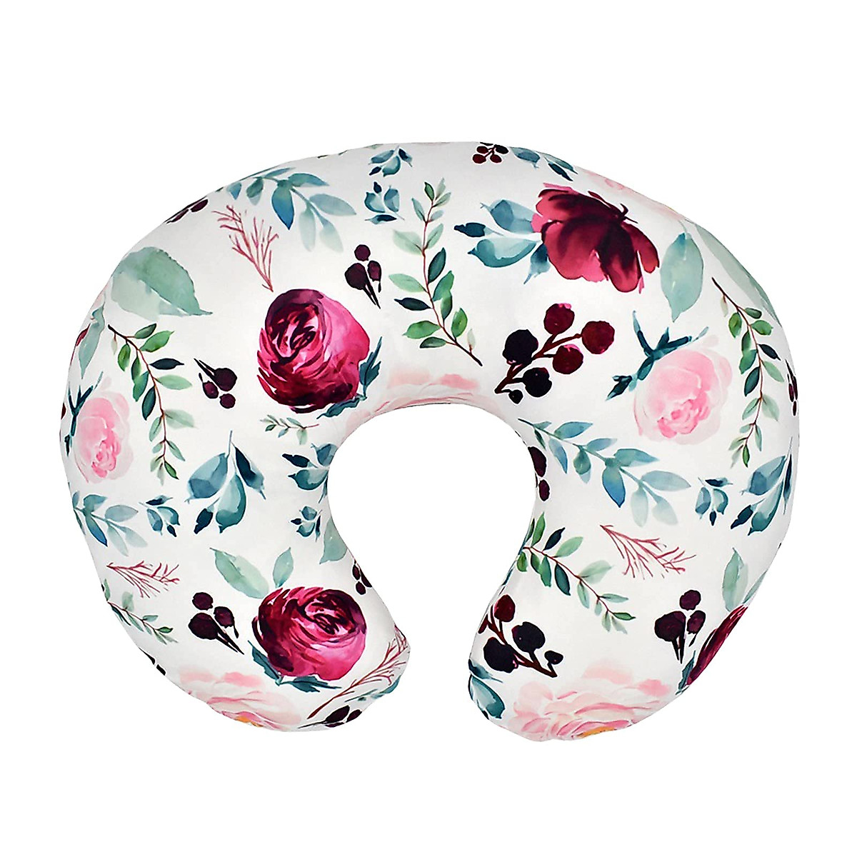 Nursing Pillow Covers for Baby Girl, 2 Pack Nursing Pillow Slipcovers for Breastfeeding Moms, Soft and Stretchy Safely Breastfeeding Pillow Cover for Infant(Floral)