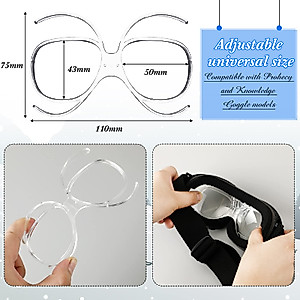 4 Pieces Prescription Ski Goggles RX Insert Optical Adaptor Ski and Snowboard Goggle Insert Adaptor Optical Insert for Glasses Wearers Universal Size Inner Frame for Snowboard Motorcycle Goggle