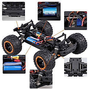 GoolRC 16889A RC Car, 1:16 Scale Remote Control Car, 4WD 45KM/H High Speed RC Truck with Brushless Motor, 2.4GHz All Terrain Off Road Rock Crawler, Electric Vehicle Toy for Adults Kids (Orange)
