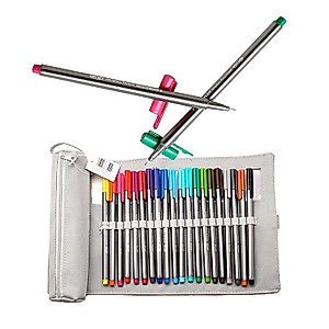 Staedtler Triplus Fineliners 20 Assorted Colours with Pencil Case 334 Pc20 (BLACK)