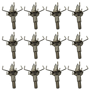 e5e10 12PK Archery Judo Broadheads Points Tips 100Grain Paw Point Arrowheads for Hunting Small Animals (Sharphead)