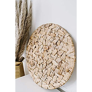 Large Boho Woven Wall Basket Decor - Set of Five - Handmade Wall Art made from Natural Water Hyacinth Seagrass - Ready to Hang