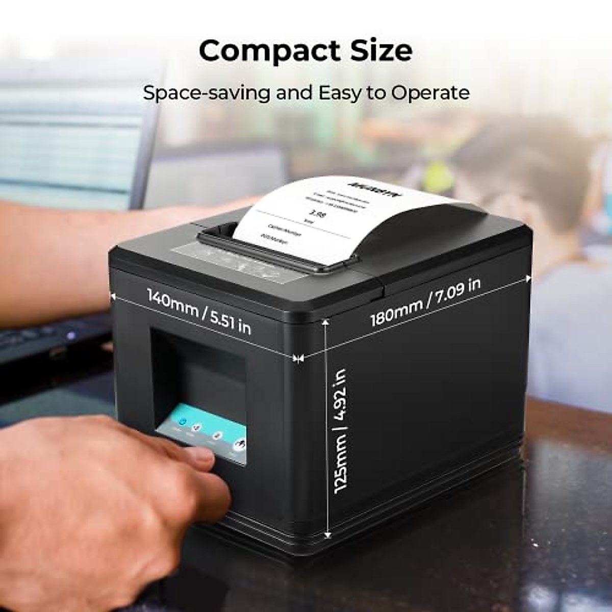 MUNBYN 80mm USB Receipt Printer, POS Printer with Auto Cutter ESC/POS Command Support Windows（Only USB Interface）
