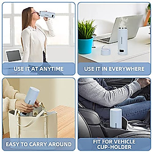 Travel Electric Kettle, ShineMe Portable Mini Electric Kettle with Temperature Control and LCD Display, 350ml Stainless Steel Kettle Water Boiler Fast Boil and Auto Shut off (Blue)