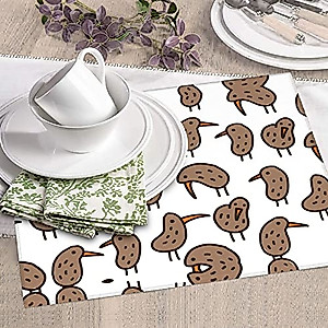 Kiwi Bird Cute Printed Drying Mat For Kitchen Ultra Absorbent Microfiber Dishes Drainer Mats Non-Slip Silicone Quick Dry Pad - 18 X 16inch