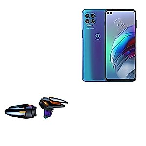 BoxWave Gaming Gear Compatible With Motorola Moto G100 - Touchscreen QuickTrigger Auto, Trigger Buttons Autofire Gaming Mobile FPS - Jet Black