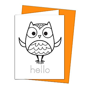 Coloring Cards: Set of 6 Cards for Kids to Color and Practice Letter Writing - All Occasion Greeting Cards with Envelopes 100% Recycled and Made in USA (Hello Love)