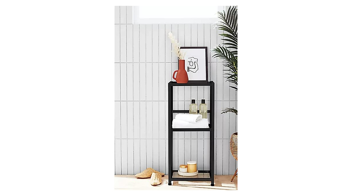 Cambria Studio 3B Mercer 3 Tier Tower Shelving Unit for Storage Black ...