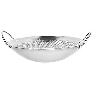 Yardwe Wok Pan Stainless Steel Stir Fry Pans 8 Inch Hot Pot Iron Frying Pan Double Handle Chinese Cooking Pot Kitchen Cookware For Boiling Steam Silver s Steel Wok