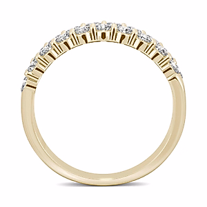 14K Yellow Gold Moissanite by Charles & Colvard 2.4mm Round Band-size 8 1.00cttw DEW