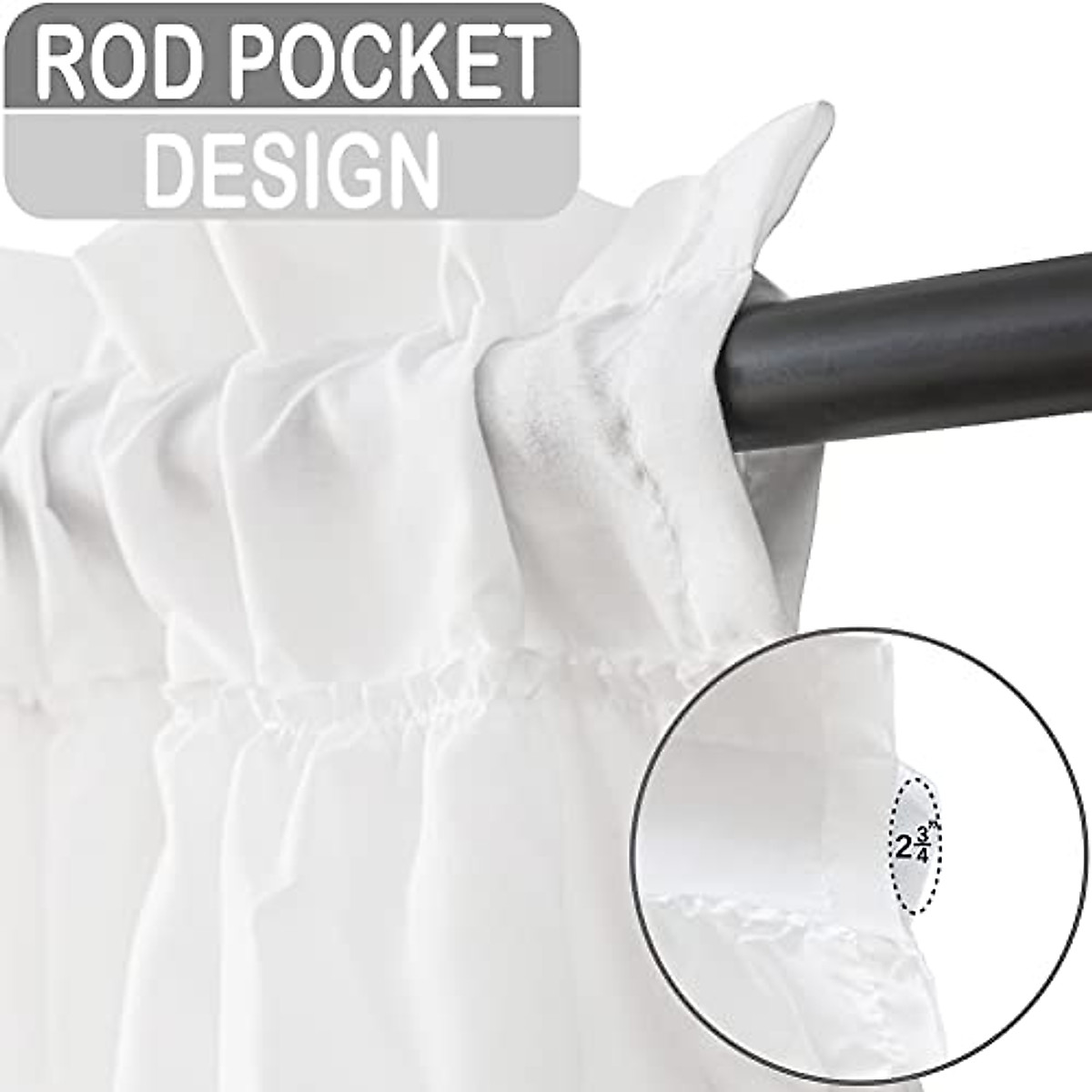 WestWeir White Ruffle Kitchen Valances for Windows- Valance Curtain for Living Room,Farmhouse Decor 50 w x 18 inch Length 1 Panel