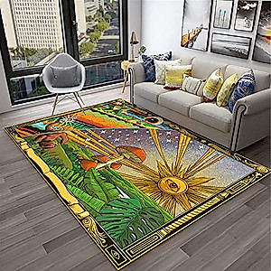 LGGQQW Trippy Mushrooms Area Rug Vertical Hippie Rug Psychedelic Carpet for Bedroom Living Room Dorm Multicolor 32*47inch