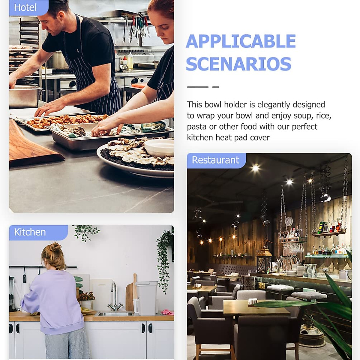 Hemoton Microwave Bowl Holder Microwave Plate Huggers Microwave Bowl Cozy Microwave Safe Bowl Huggers Hot Bowl Holders for Soup Pasta Noodles Rice Bowl