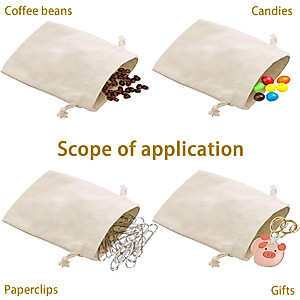 GWZiehory 60 Pieces Cotton Drawstring Bags, Reusable Muslin Bag (4 by 6 inch) for Storage, Teas, Candy, Spices, Soaps, Jewelry, Gifts, Wedding Party Favors and DIY Craft Home Decor