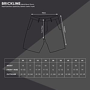 Brickline Mens Shorts for Men, Hybrid Casual Golf Dress Flat Front Quick Dry Stretch Board Shorts, Lightweight Chino Short HT Black - 34