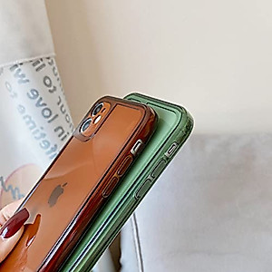 ZTOFERA Case for iPhone 11 6.1 inch,Clear Soft Silicone Bumper Protective Retro Color Transparent Shockproof Phone Case - Green