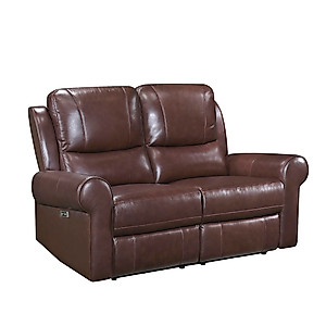Lexicon Jaunt Wall-Hugger Power Double Reclining Loveseat, Brown