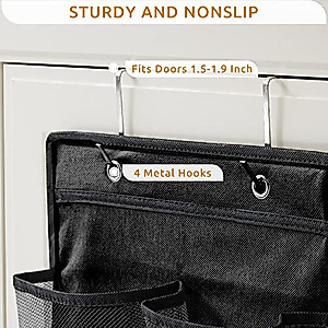 YOUDENOVA Over the Door Hanging Shoe Organizer - 2 Pack, 22 Extra Large Mesh Pockets Shoe Storage Racks Holders Behind Closet Door with 4 Metal Hooks for Sneakers, High Heels, Slippers
