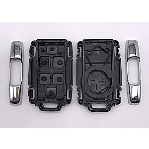 Replacement Key Fob Case Shell Fit for GMC Sierra Canyon Chevy Chevrolet Silverado Colorado M3N-32337100 Accessories 4 Buttons Keyless Entry Remote Car Key Housing Casing Outer Cover (Silver)