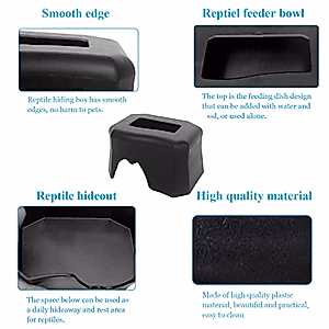 Reptile Hideout Box with Sink Humidification Hide Cave Lizard Hideaway with Water Increase Humidity Amphibian Habitat Decor for Lizard Snake Chamelon Frog Turtle Iguana Gecko