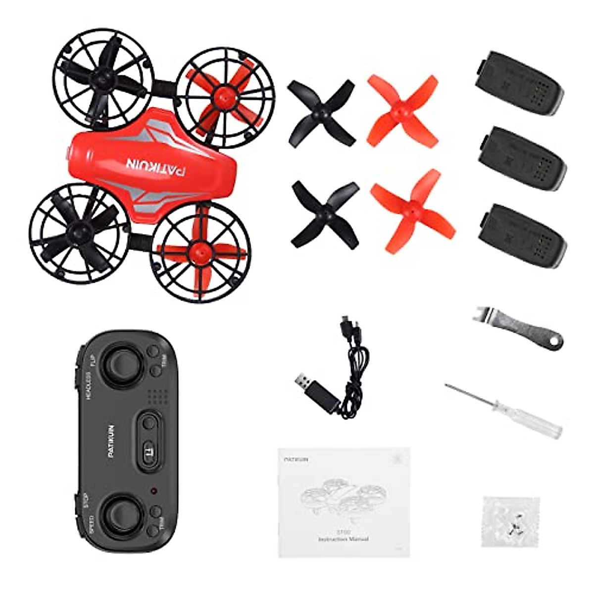 Mini Drone for Kids and Beginners, Remote Control Helicopter Quadcopter with 3 Modular Batteries, Headless Mode, Auto Hovering, 3 Speed Modes, Indoor RC Pocket Plane Gift for Boys and Girls, Red