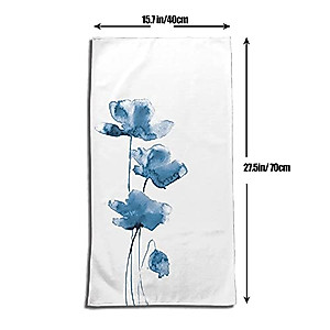Ideolocator Chic Boho Exotic Flowers Hand Towels for Bathroom Soft Large Decorative Hand Towels Multipurpose for Bathroom, Hotel, Gym and Spa (27.5x15.7in, White)