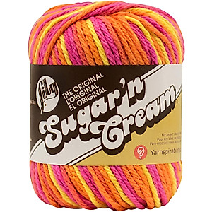 Lily Sugar 'N Cream The Original Ombre Yarn, 2oz, Gauge 4 Medium, 100% Cotton, Playtime - Machine Wash & Dry