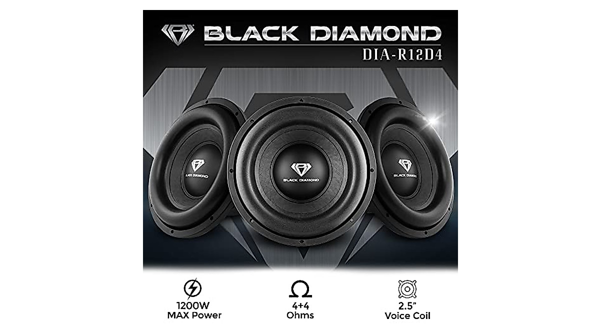 BLACK DIAMOND 1500W Amp & Two 12" Subwoofers - Get Deep Bass