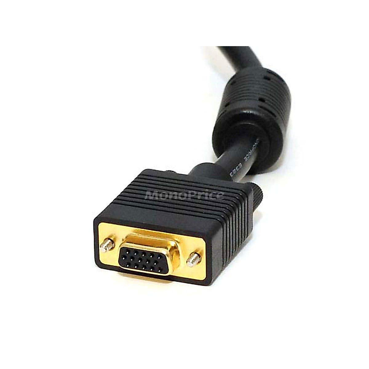 Monoprice 102897 3-Feet Super VGA Male to Female Monitor Cable with Ferrites Black