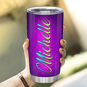 Hyturtle Personalized Cow Tumbler Gifts for Men Women - Birthday Christmas Gifts for Cow Lovers - Cow Lovers Gift - Funny Cow Tumbler - Cow Custom Name 20oz Vacuum Insulated Stainless Steel Tumbler